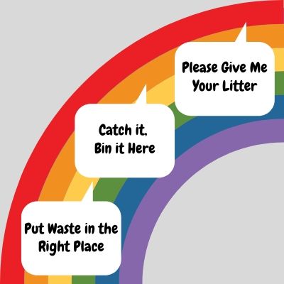 Topsy™ 65 Litter Bin with Billy Bin-it™ Symbol - Glasdon