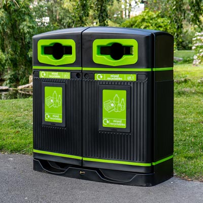 Glasdon Jubilee™ Duo 220 Recycling Bin - Dual Waste Stream Collection ...