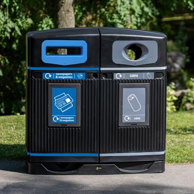Glasdon Jubilee™ Duo 220 Recycling Bin - Dual Waste Stream Collection ...