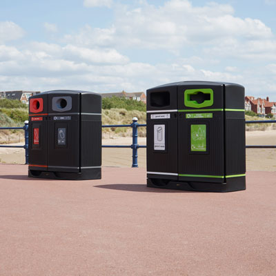 Glasdon Jubilee™ Duo 220 Recycling Bin - Dual Waste Stream Collection ...