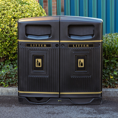 Glasdon Jubilee™ Duo 220 Litter Bin - Double Litter Bin - Glasdon