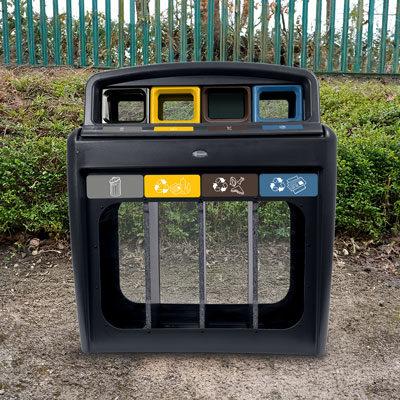 Nexus® Evolution City Vision Quad Recycling Bin - Glasdon GIL