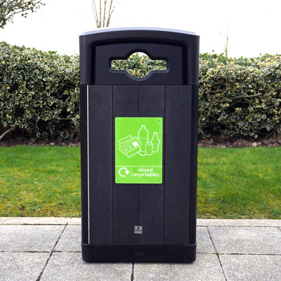Origin™ Curve 110 Recycling Bin - Made with Recycled Materials ...