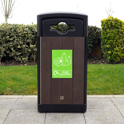 Origin™ Curve 110 Recycling Bin - Made with Recycled Materials ...