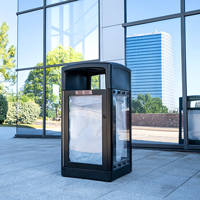 Origin™ Vision 110 Transparent Security Recycling Bin | Glasdon ...
